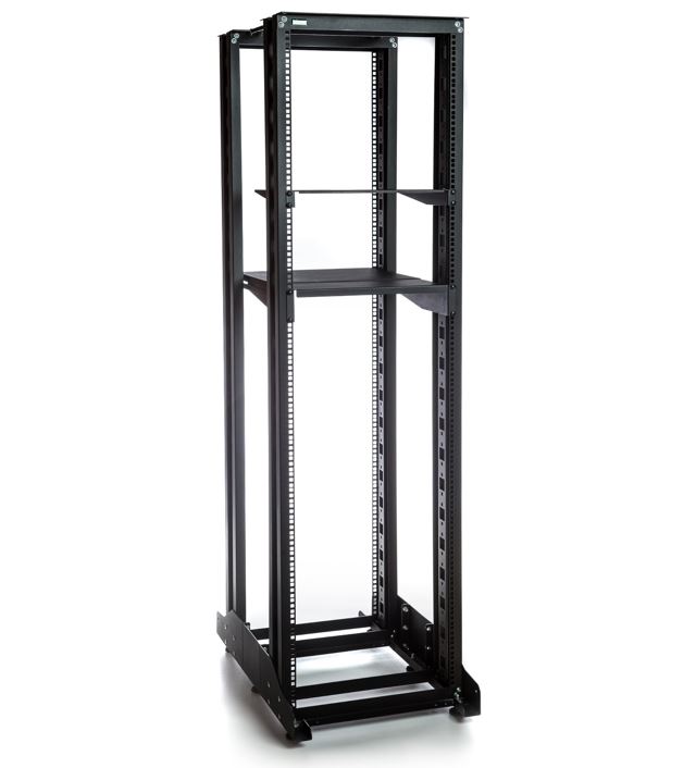 Rack de red de marco abierto de piso de 4 postes 19″ SPCC negro ...